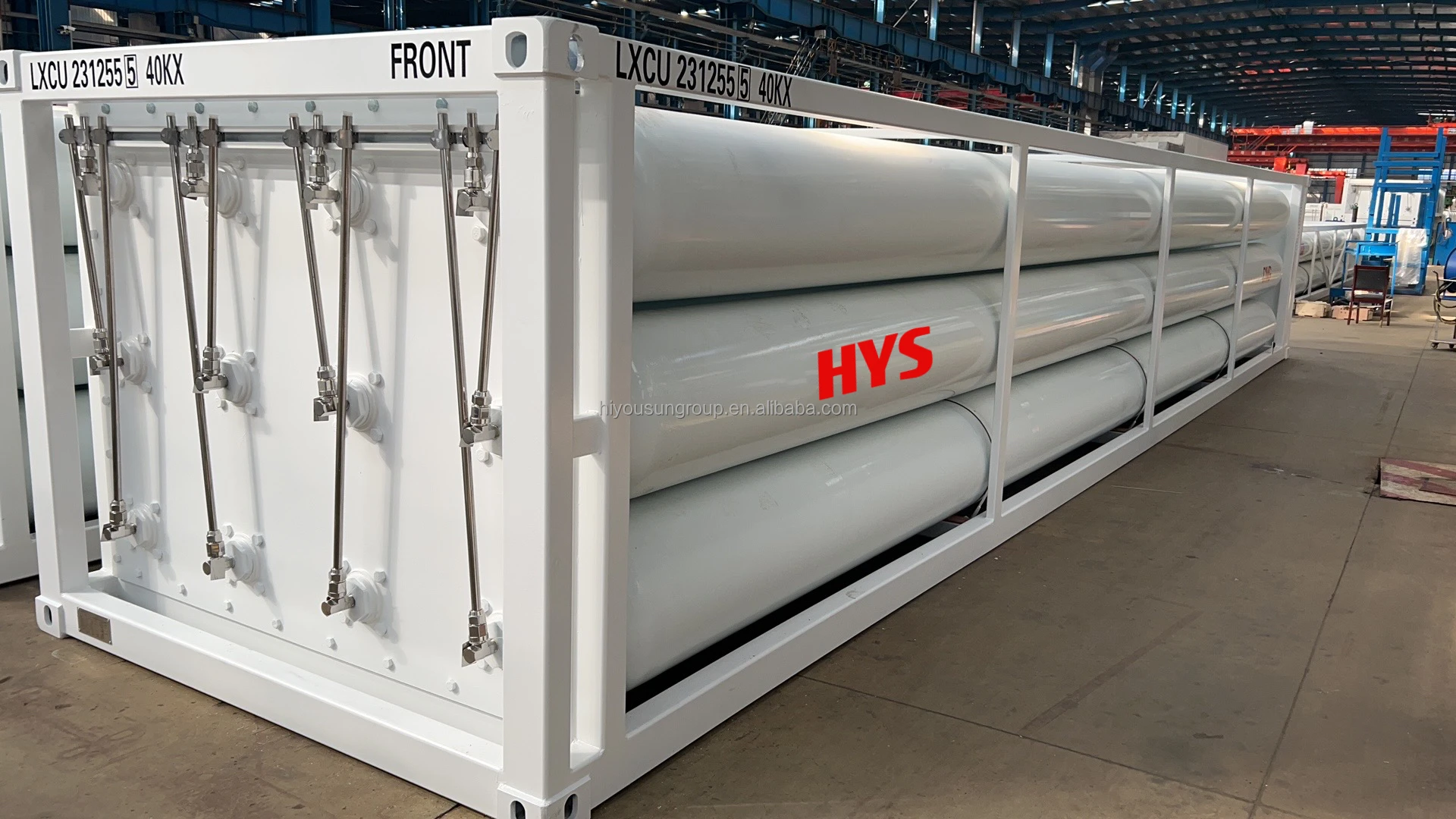 250 Bar Seamless Jumbo Gas Cylinder Tanker Fuel Tank Trailer 12 Tubes ...