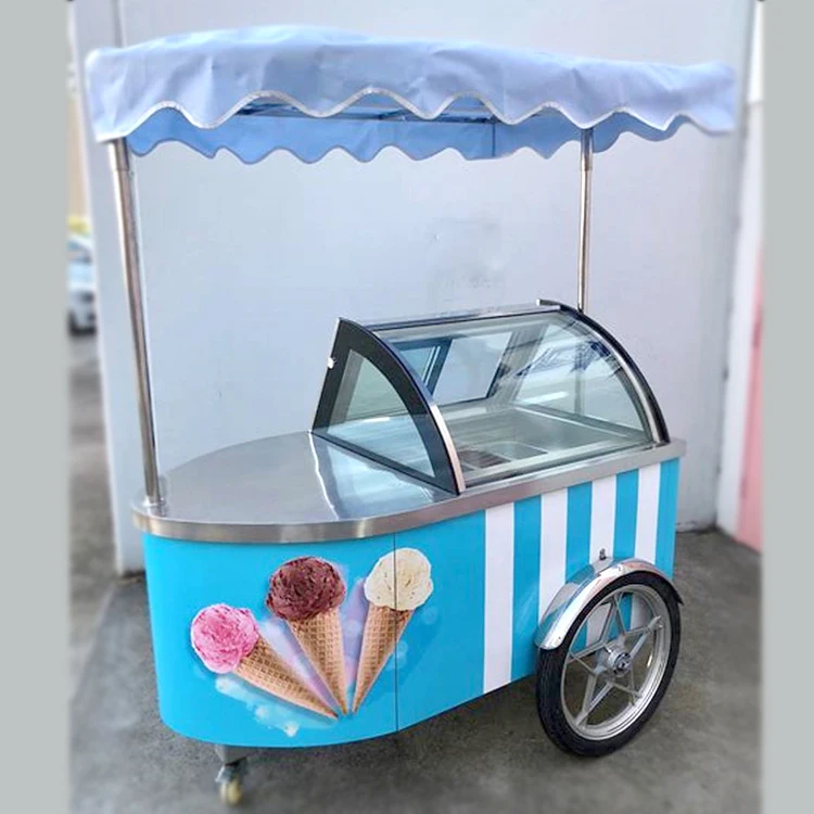 Calle Helado Italiano Móvil Carro/helado Mostrar Congeladores Bicicleta ...