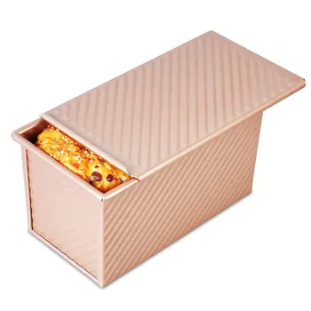 Ckot 450g Toast Box With Lid Champagne Corrugated Non-stick Aluminum ...