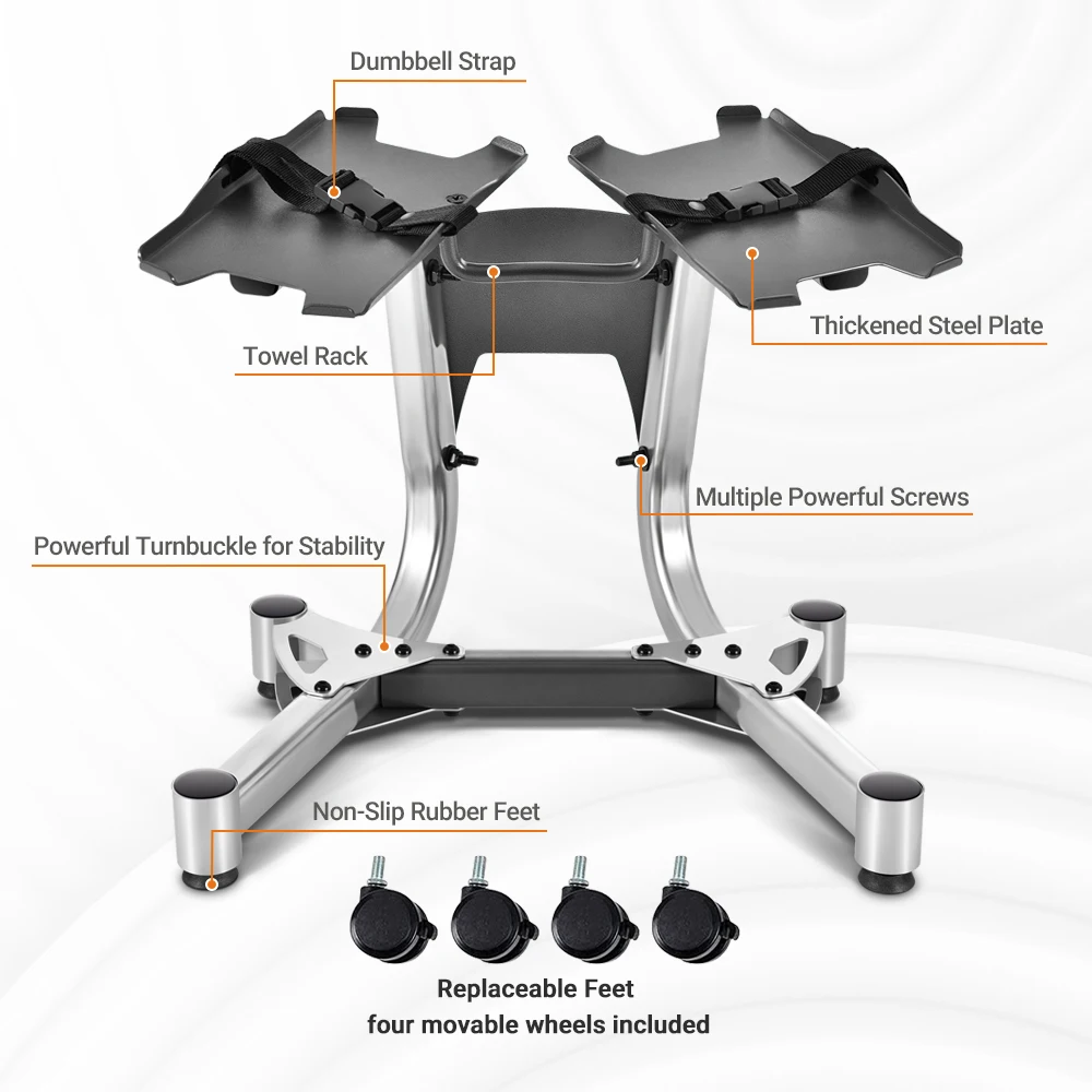 Adjustable Dumbbell Metal Rack Stand 661lbs 300kgs Weight Limit Storage ...