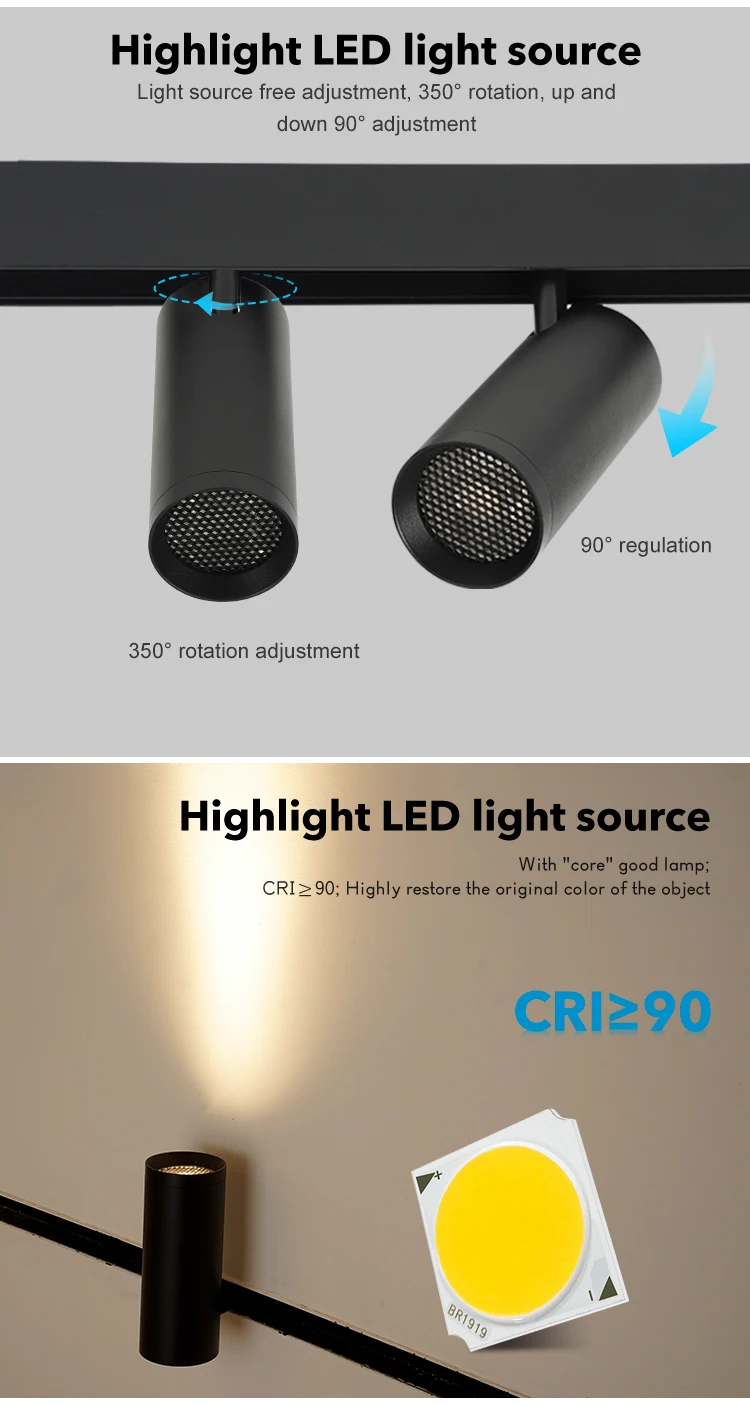 Recessed Mount Magnetic Rail Spotlight 12w 18w 24w Dc48v Home ...