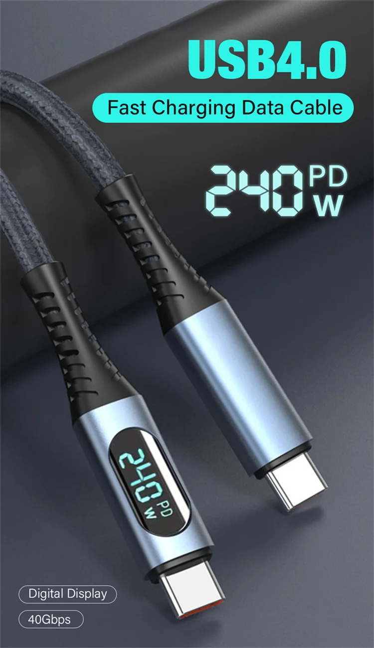 USB C Cable 240W USB4.0 40Gbps 8K@60Hz Fast Charging PD Cable for ...