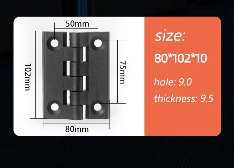 Black PA66 Plastic Hinge - Industrial Strength & Durability