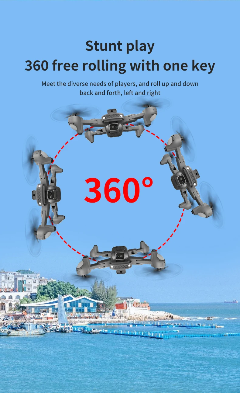 Global Drone GX Max - Foldable Quadcopter with 5-Side Obstacle Avoidance