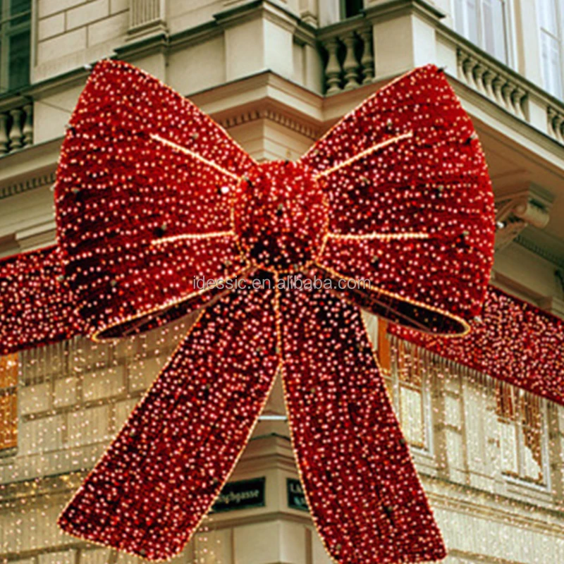 Outdoor 3D Lighted Bow Ribbon Christmas Decoration