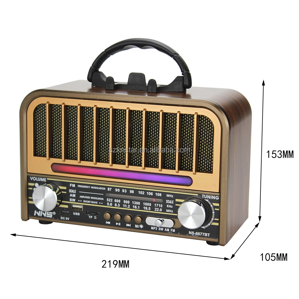 2024 New Arrival Disco Light Retro Radio Am Fm Sw 3 Band Ns-6677bt ...