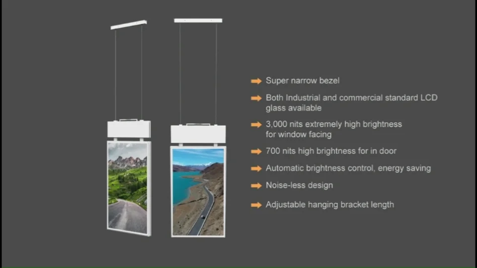 Roof Ceiling Mount High Bright Dual-sided Lcd 55" Inch Led Digital Ad ...