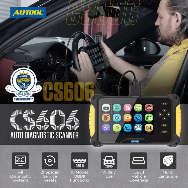 Full System Autool Cs606 Car Diagnostic Machine Obd2 Scanner For All ...