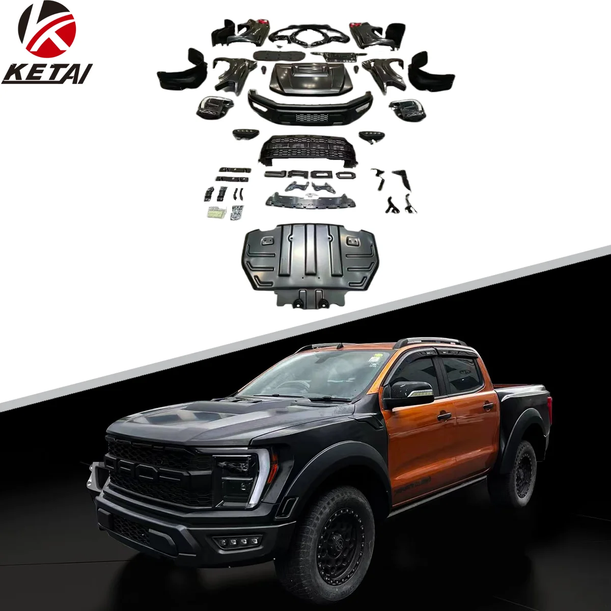 Factory Raptor Style Body Kit Fender Headlight Taillight Front Bumper ...