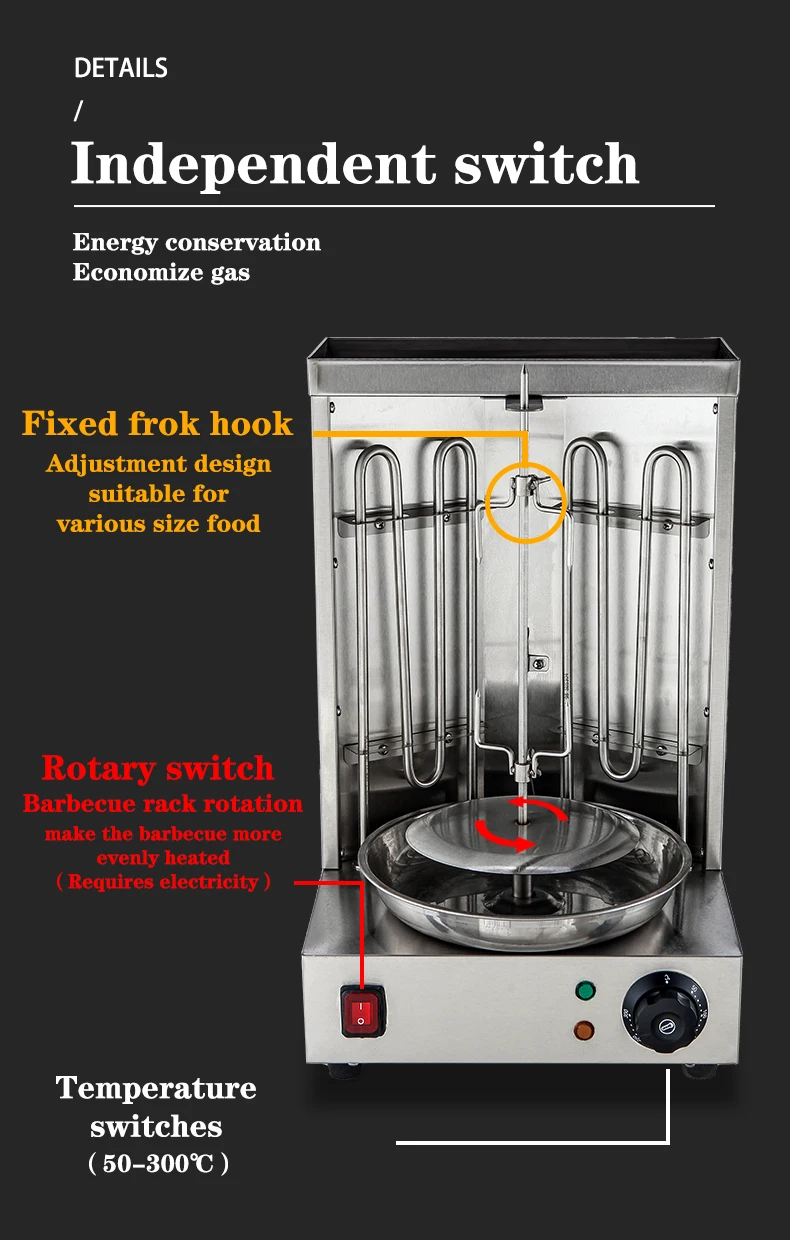 Shawarma Making Machine Electric Vertical Rotisserie Shawrma Kebab ...