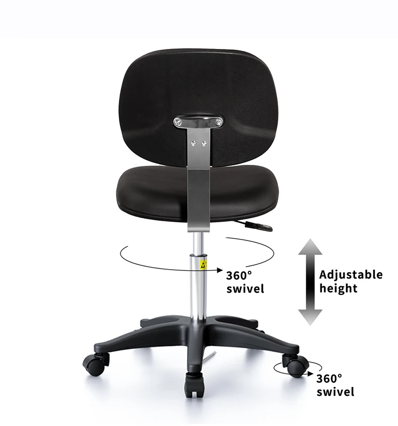Laboratory Chairs Esd Lab Chair Leather Anti-static Backrest Dust-free ...
