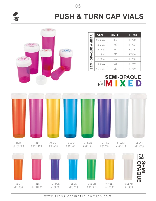 Child Resistant Medicine Vial Containers - Secure & Versatile