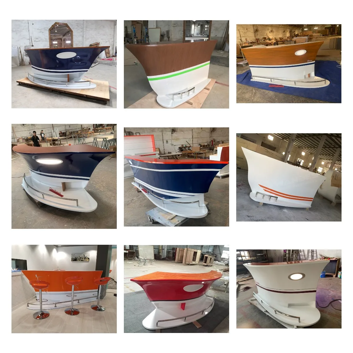 Modern LED Quartz Stone Outdoor U-Shape Coffee Bar Counter ...