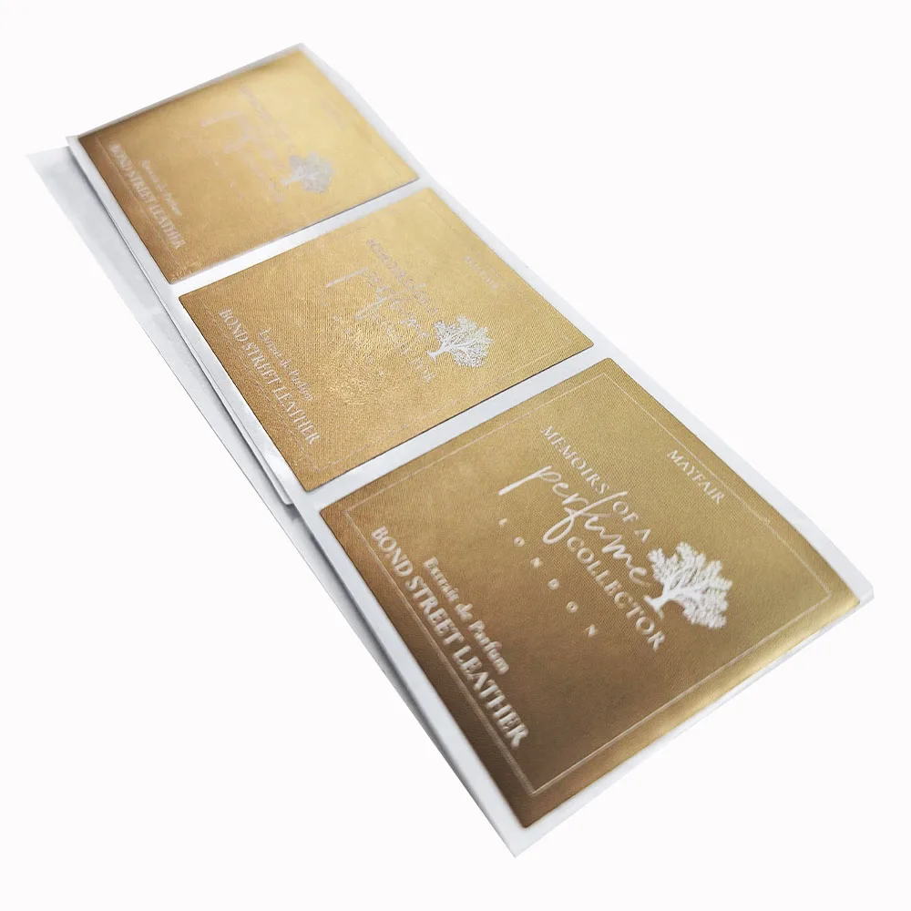 Custom Cheap Matte Vinyl Square Metal Pearlescent Packaging Label Logo ...