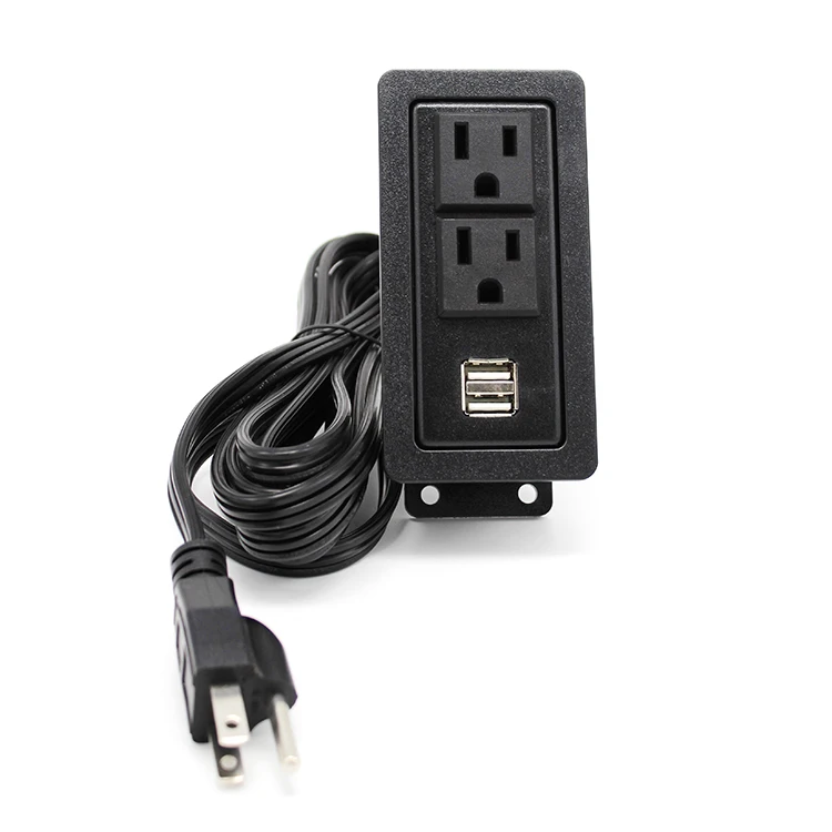Black Color Surface Mounted Usa Power Outlet 120v Usb Charger Sockets ...