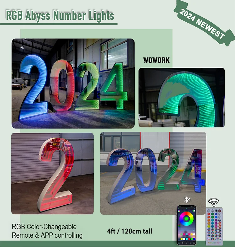 2024 Wowork Rgb 3ft 4ft 5ft Led Metal Large Neon Marquee Letters Lights ...