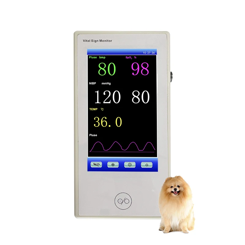 Veterinary ICU Fetal & Pet ECG Heart Rate Monitor with Touch Screen for ...