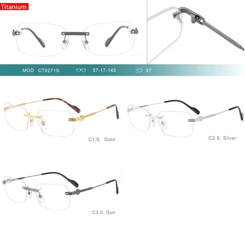 Rimless Pure Titanium Ultralight Optical Frames for All