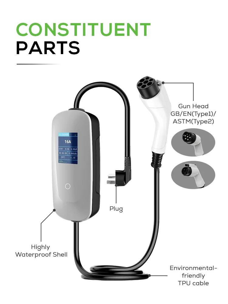 3.5kw Portable Ev Charger Fast 16a Gbt Ev Portable Charger 16a 3.5kw ...