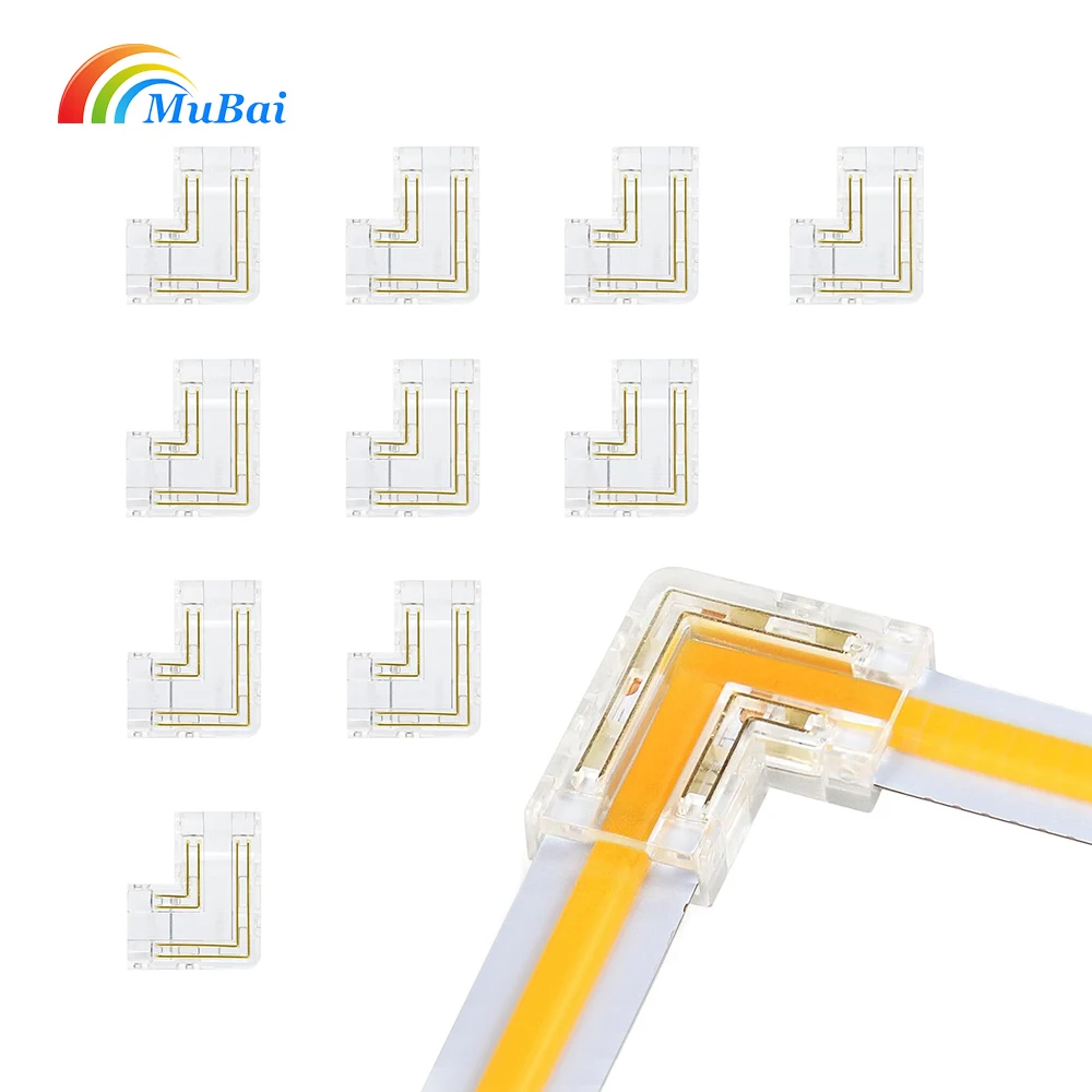L Shape Connector Transparent Solderless Right Angle Corner Led Tape ...