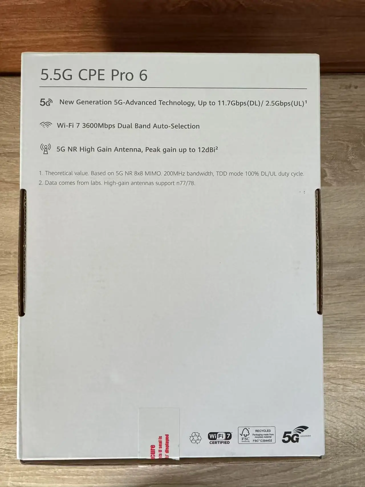 NEW Original H165-383 5G CPE PRO 5 Dual Band Wireless Gigabit WiFi 7 5 ...