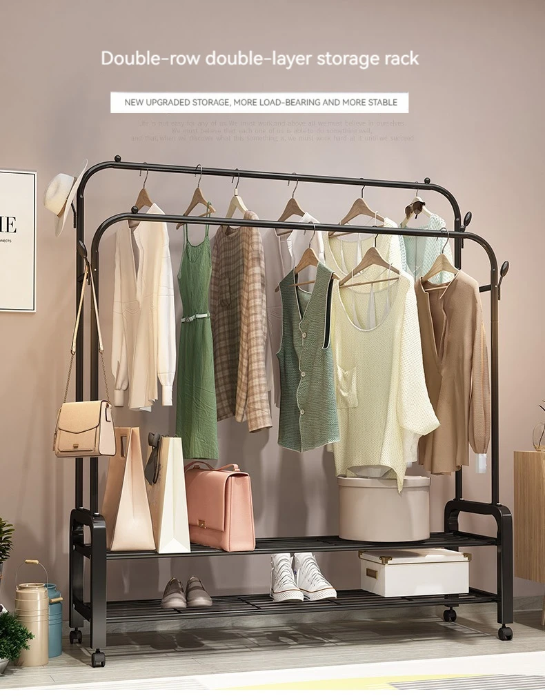 Removable Clothes Rack Floor-standing Clothes Drying Rack Bedroom with ...