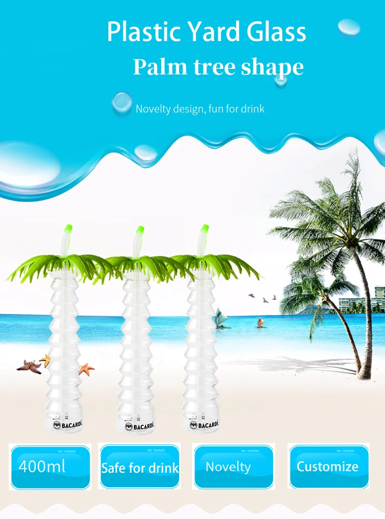 Koi Palm Tree Slush Yard Cups - Perfect for Party Promotions