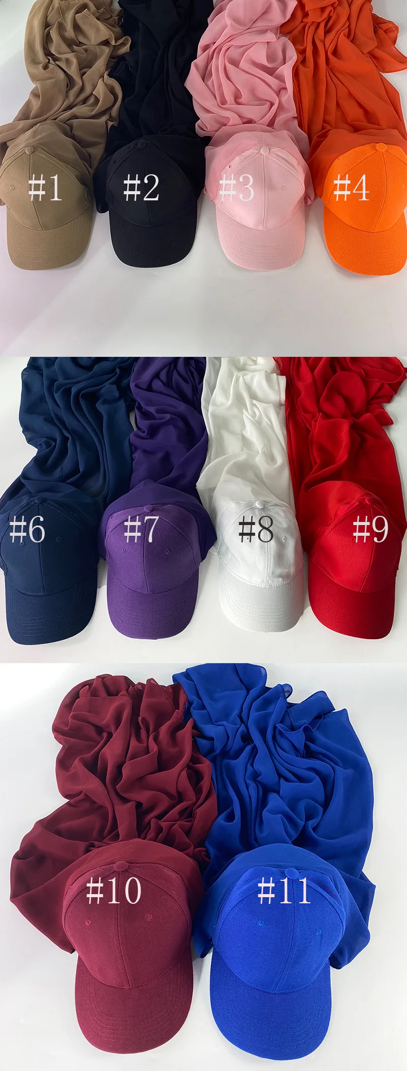 Baseball Cap With Hijab Head Scarf Headwraps For Women Fashion Ready To ...