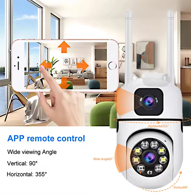 Dual-lens Cameras Smart 4mp Wireless Wifi Network Indoor