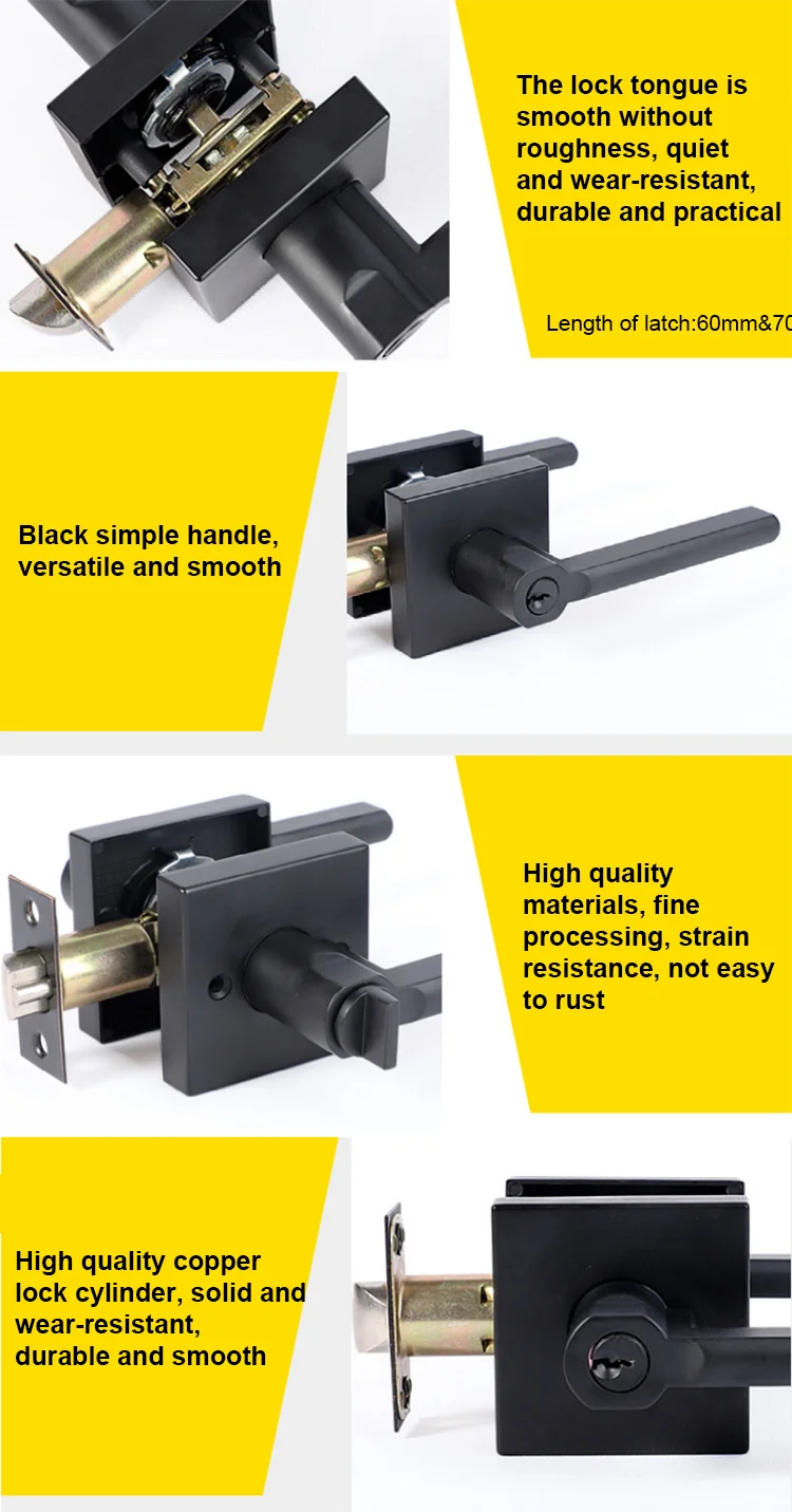 Flat Style Heavy Duty Tubular Leverset Lock Zinc Alloy Lever Rosette ...
