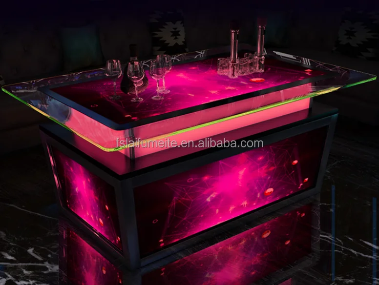 Commercial Antique Light Up Bar Table Led Counter Led Cube Table ...