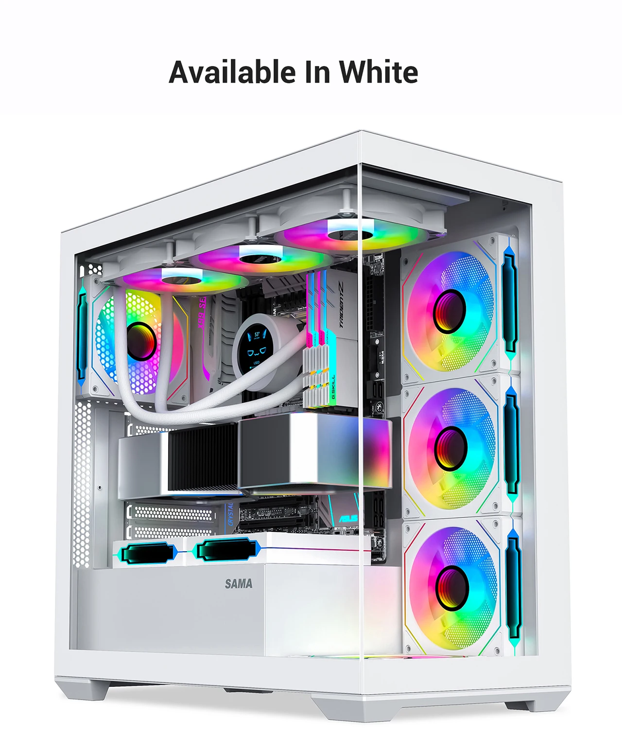 SAMA SV01 Gaming Computer Case - Tempered Glass ATX Tower