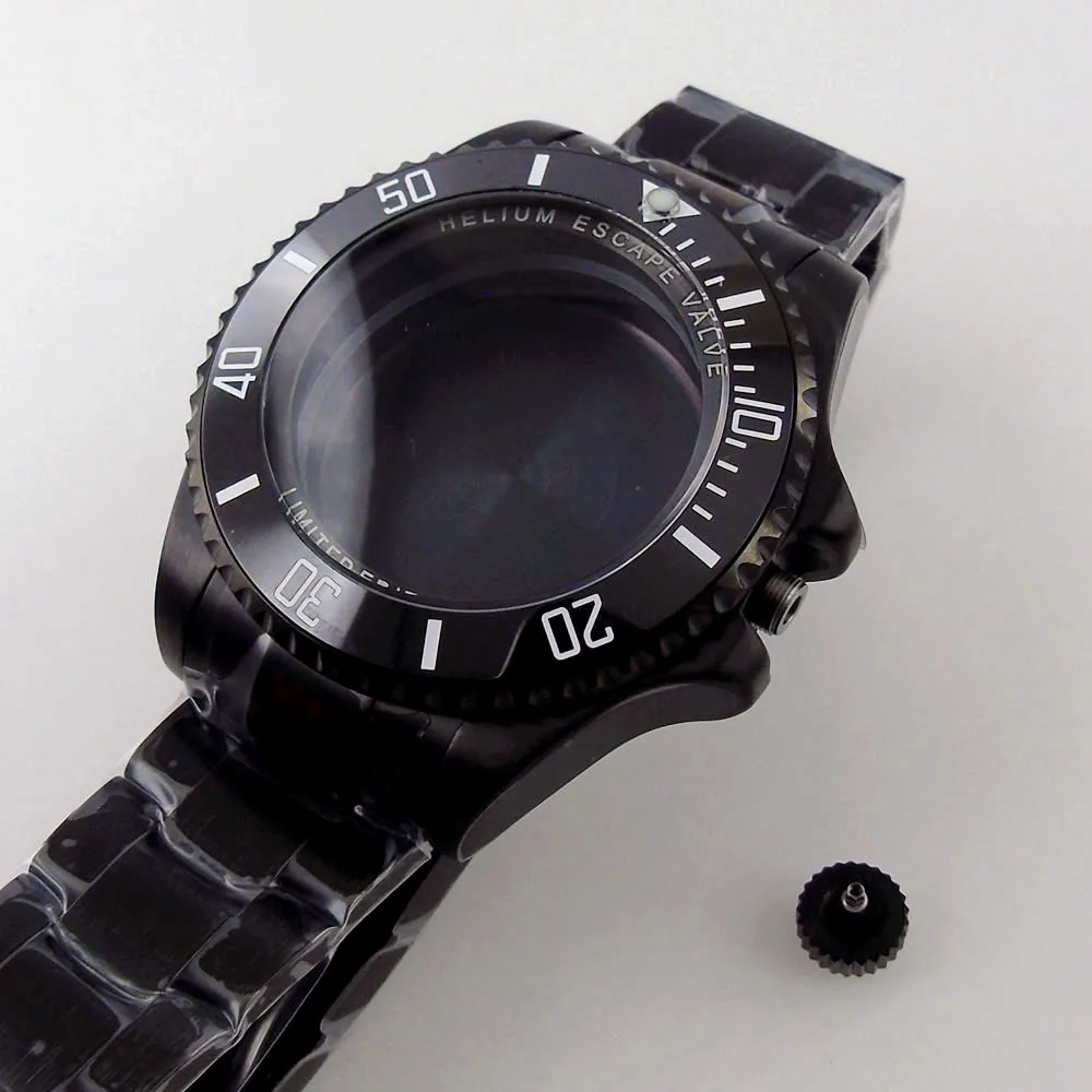 Sapphire Glass 43mm Black Sea Watch Case For Nh35 Nh36 Nh34 Movement ...