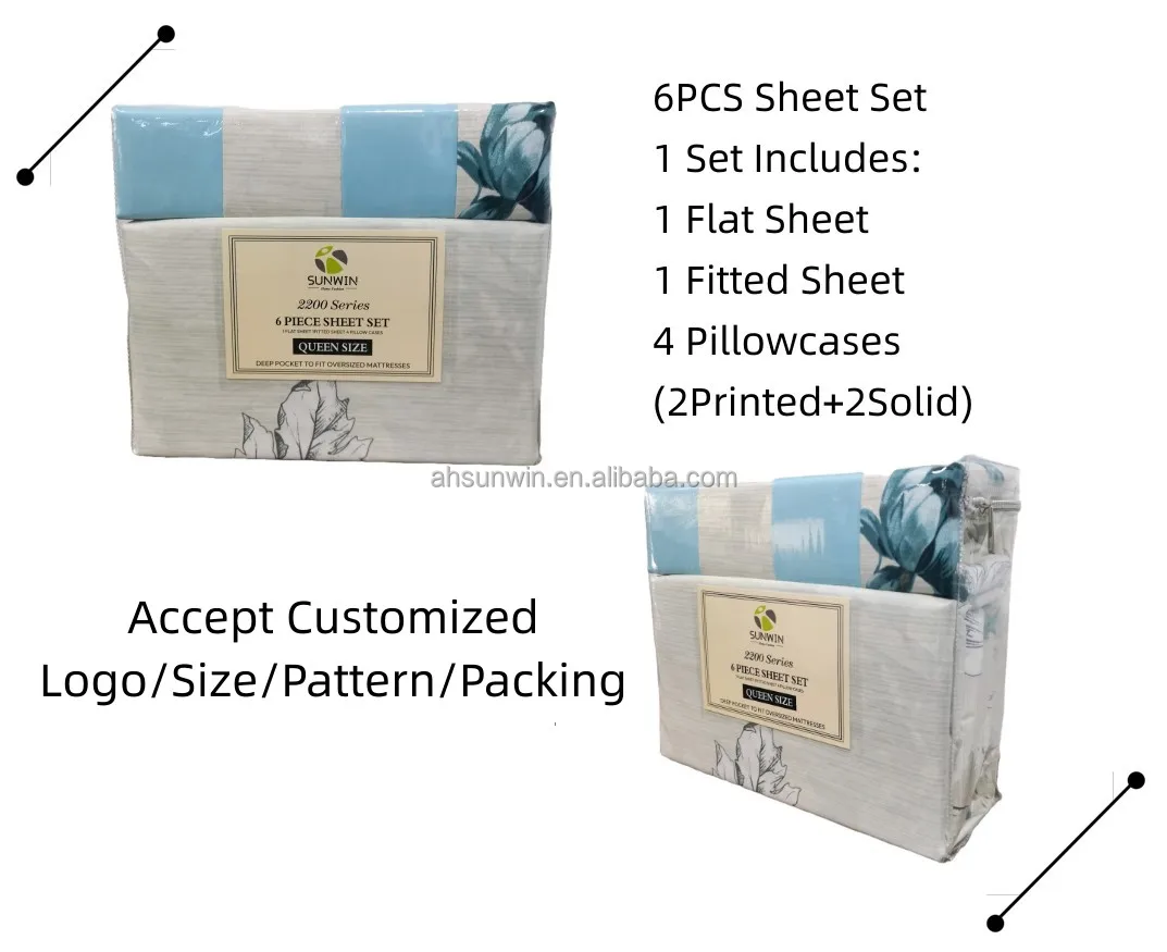 Cheap Price Floral Printing 100% Polyester Microfiber Sheet Set 4pcs ...