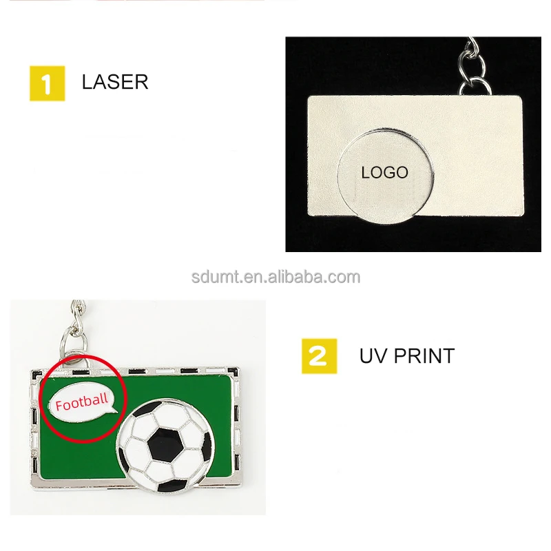 Removable Football Keychains Metal Coin Holder Soccer Field Keychain ...