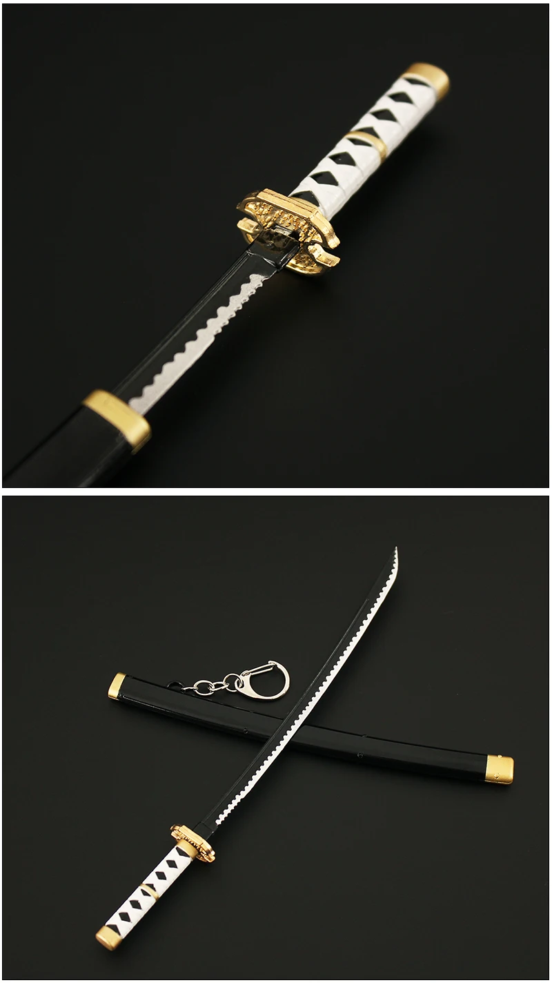 26cm Metal Katana Sword One Piece Mini Zoro Sword Yama Arashi Death ...