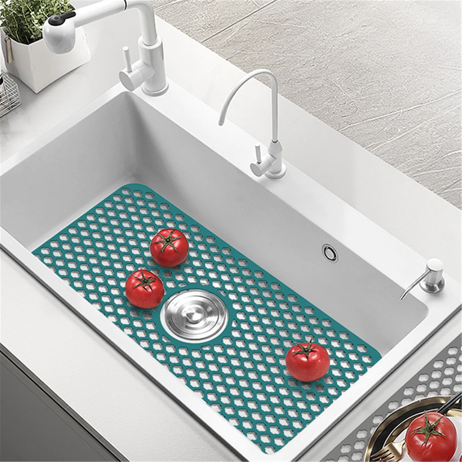 Kitchen Sink Drain Silicon Mat Sink Protector Pad Sink Protector Mat ...