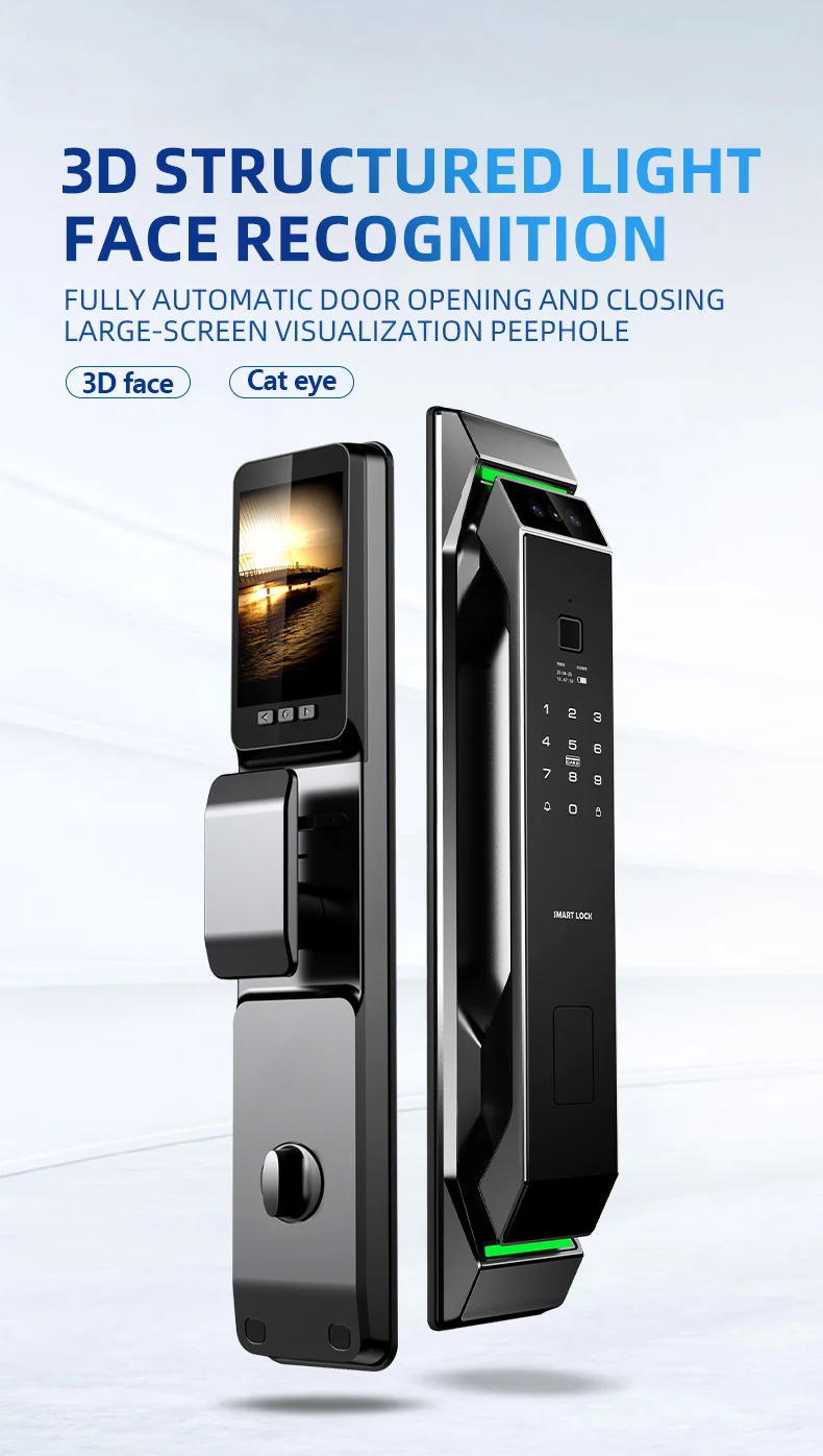 Smartier 3d Face Recognition Smart Door Lock With Camera Fingerprint ...
