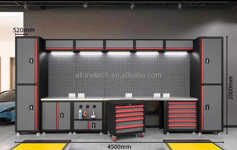 Heavy-duty Steel Modular Workshop Workbench & Tool Cabinet