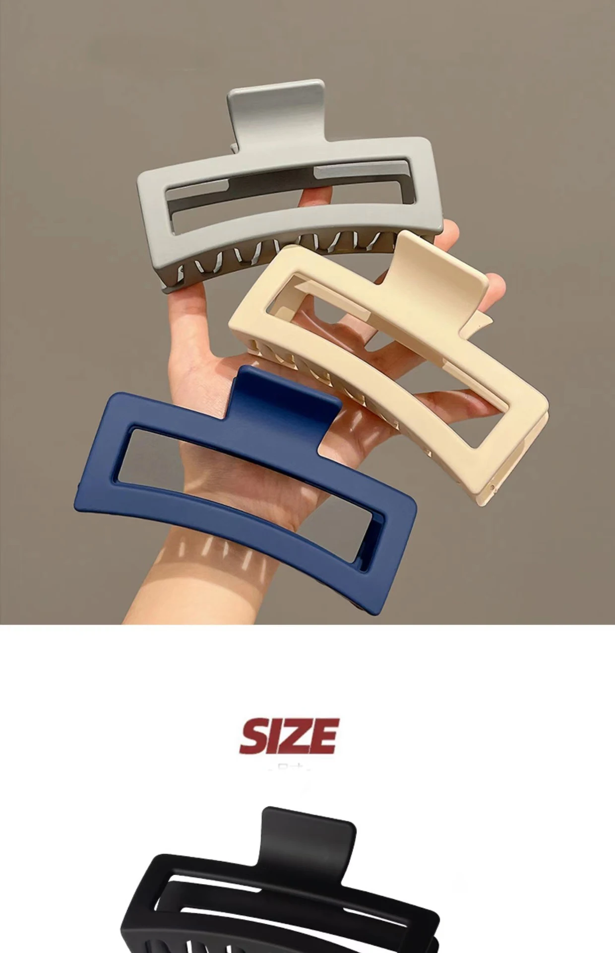 custom logo biodegradable acetate 12cm hair claw clips rectangle strong ...