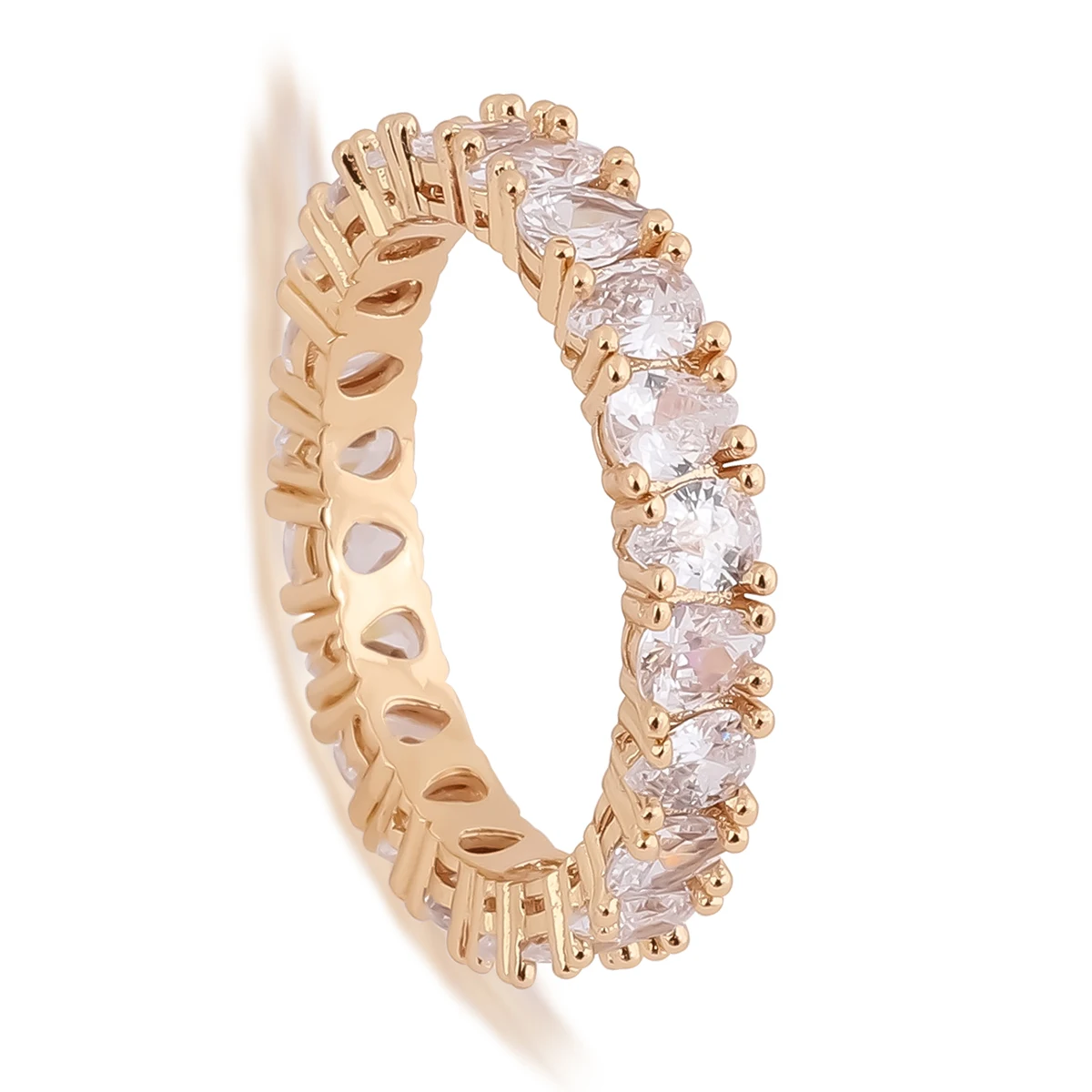 Cm Yim Luxury Shiny 18k Gold Big Zircon Bling Rings Women Men Rings For ...