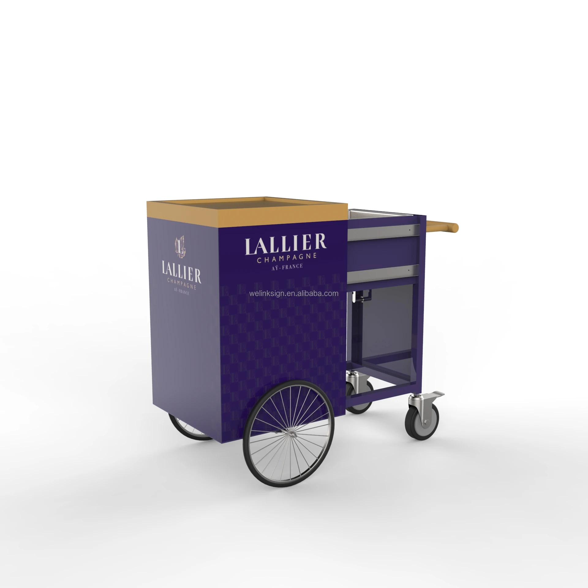 Metallic Folding Beverage Service Cart| Alibaba.com