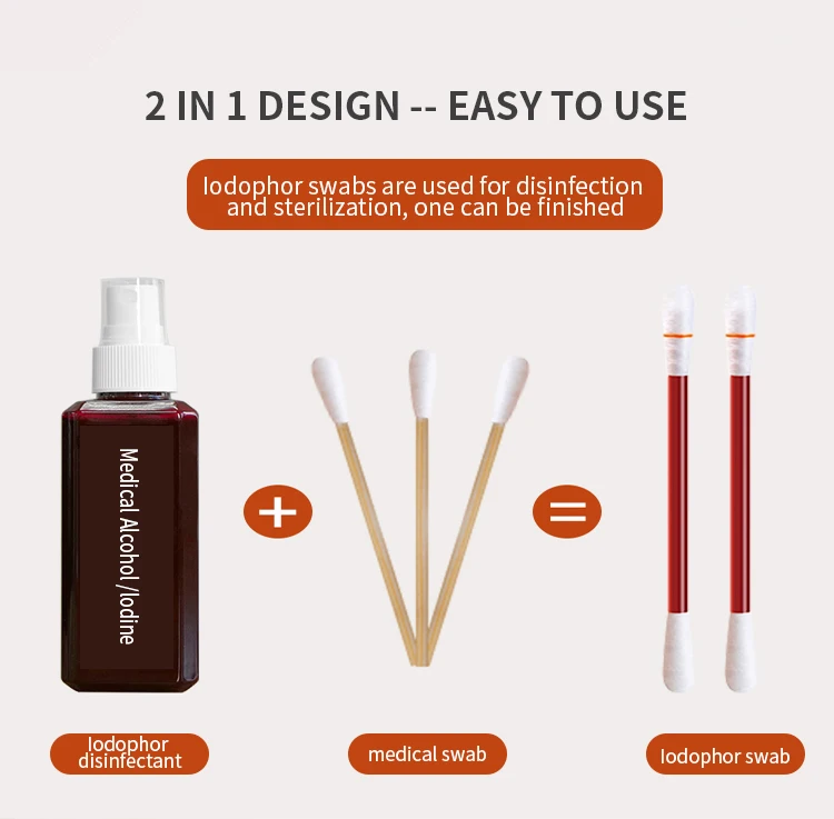 Disposable Daily Care Individual Package Liquid Swab Iodophor Filled ...