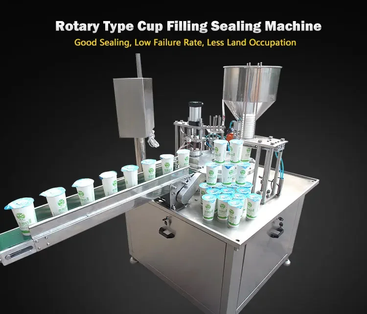 Yogurt Packaging Package Rectangular Jelly Cup Rotary Automatic Liquid Piston Filling And ...