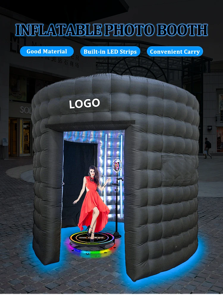 3 Doors Inflatable LED Photo Booth Tent - Customizable Fun