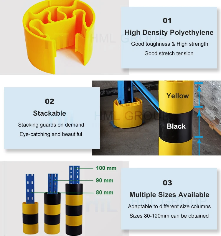 Warehouse Pallet Rack Upright Corner Protector Plastic Rack Post Guard ...