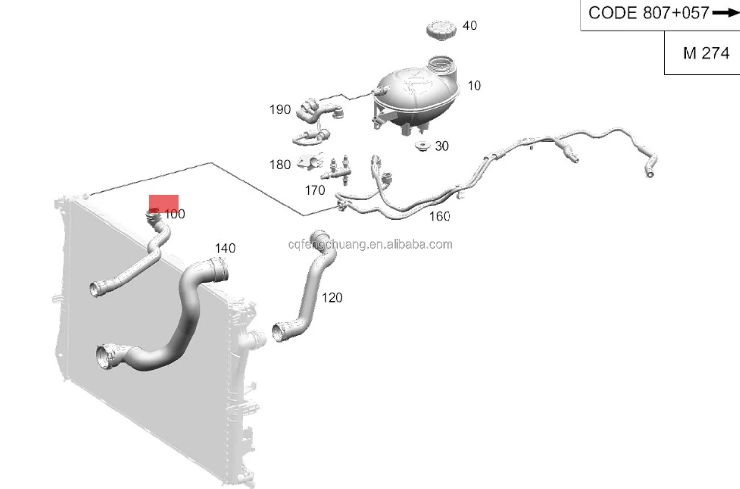2055014784 For Mercedes-benz W205 Engine Cooling System Coolant Hose ...
