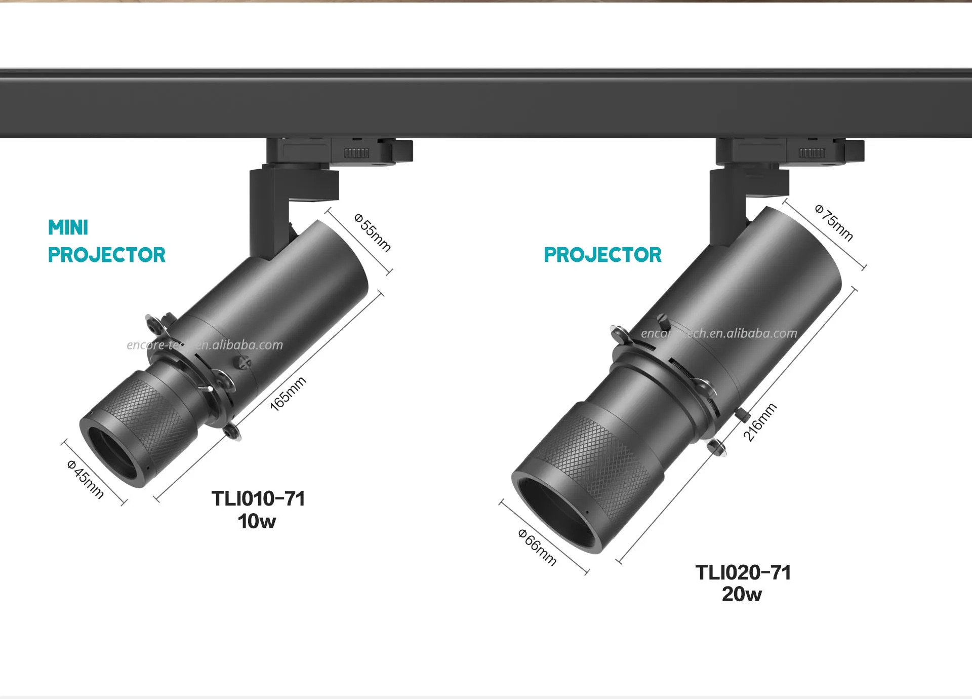 10W 20W Dimmable LED COB Track Lights for Museums & Galleries