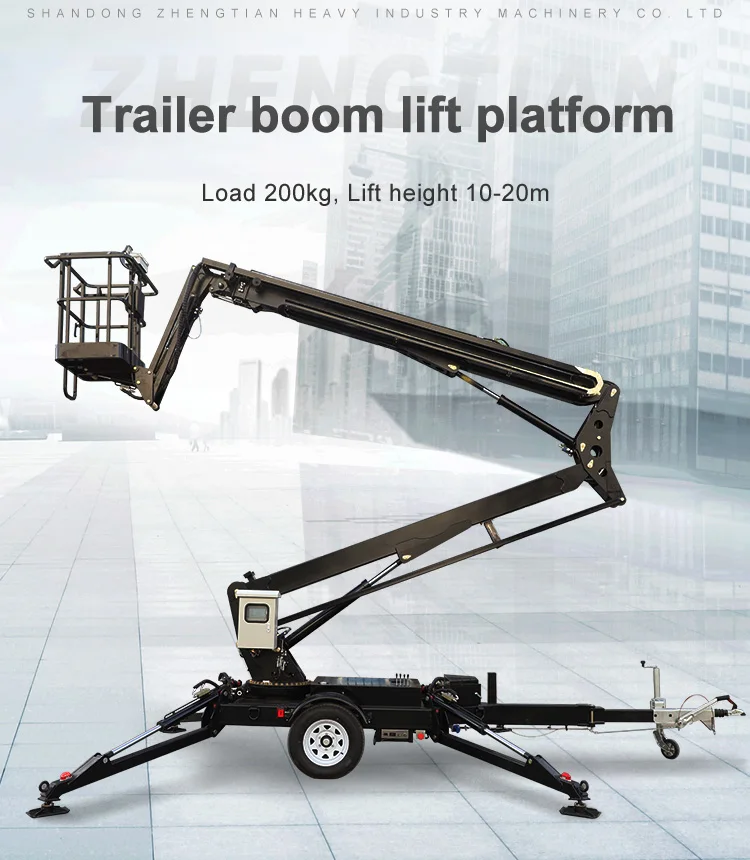 20m Towable Boom Lift - Cherry Picker Trailer by Zhengtian