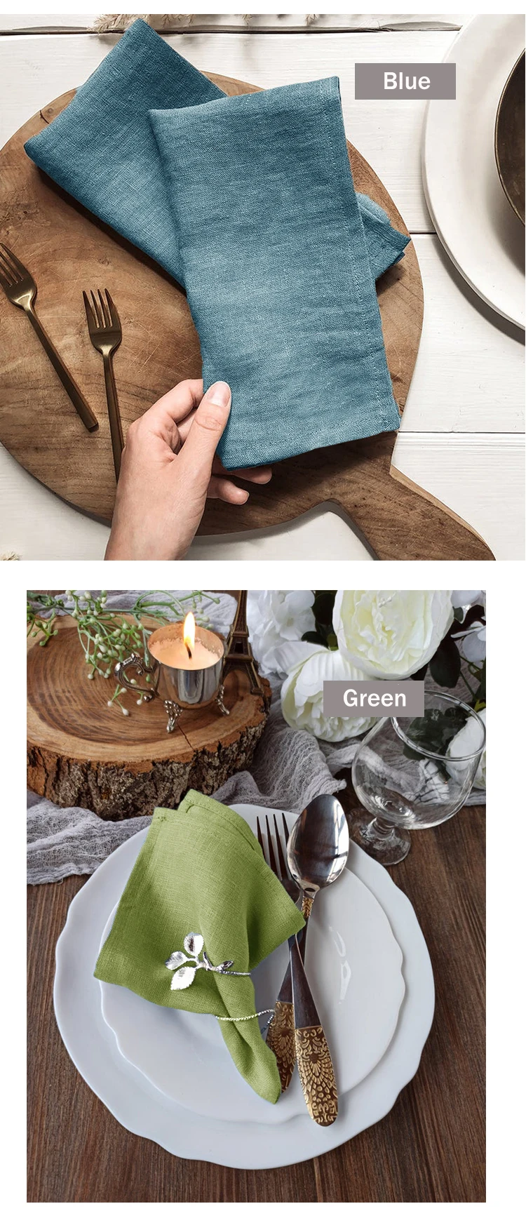 Custom Table Napkin Linen Table Napkins Cotton Linen Set For Wedding ...